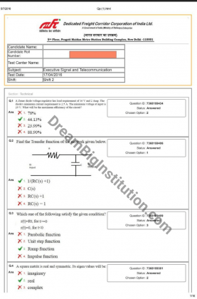 DFCCIL Previous Year Question Paper PDF Download